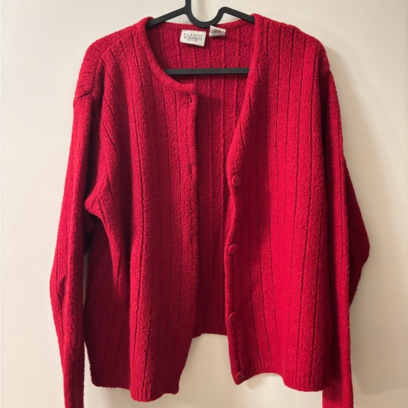 Classic Elements | Sweaters | Vintage Red Cardigan | Poshmark